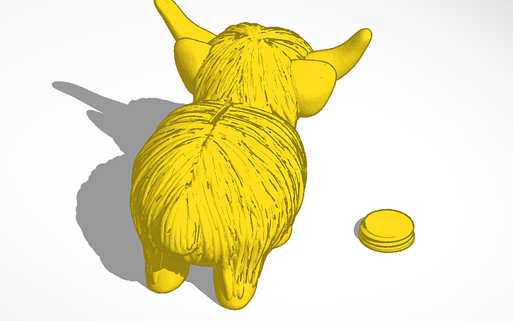 3D design highland cow money box 16 07 24 - Tinkercad