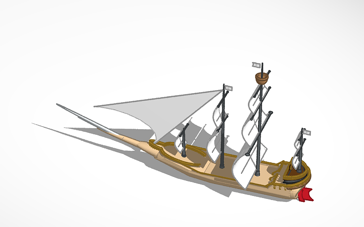 3D design PIRATE SHIP - Tinkercad