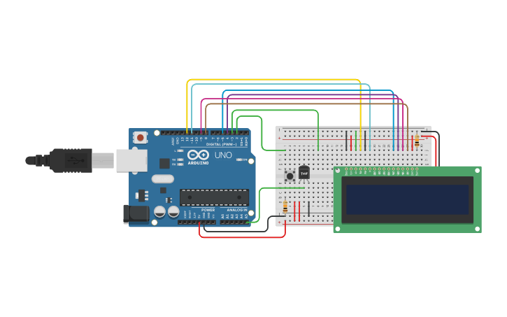 Circuit Design Relógio Termômetro Interrupt Tinkercad