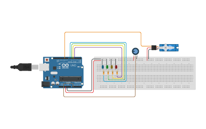 Circuit design TRABALHO DE PROGRAMAÇÃO / ARDUINOS - Tinkercad