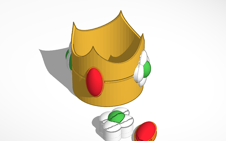 3D design Princess Daisy Crown Mario - Tinkercad