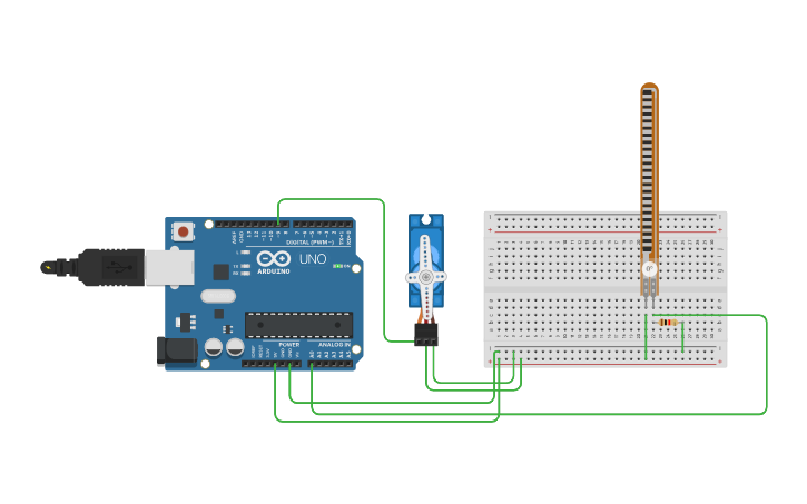 Circuit design Servo - Tinkercad