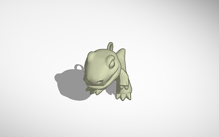 3D design T-rex key ring - Tinkercad