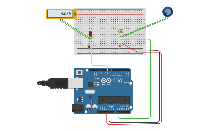 Circuit Design Arduino Uno R3 With Ldr Sensors Tinkercad