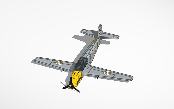 3D design Plane single engine - Tinkercad