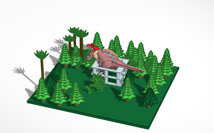 3D design Spinosaurus cage - Tinkercad