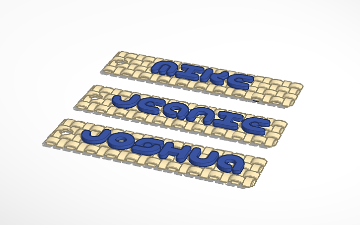 3D design Name Key Tags - Tinkercad