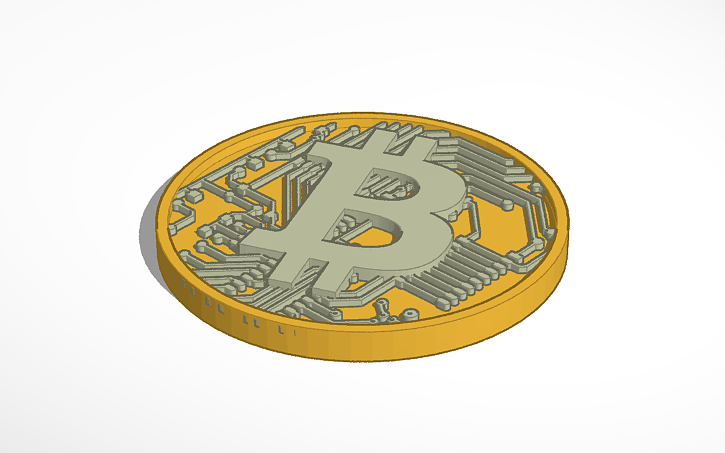 3D design Bitcoin - Gift Coin - 55mm - Tinkercad