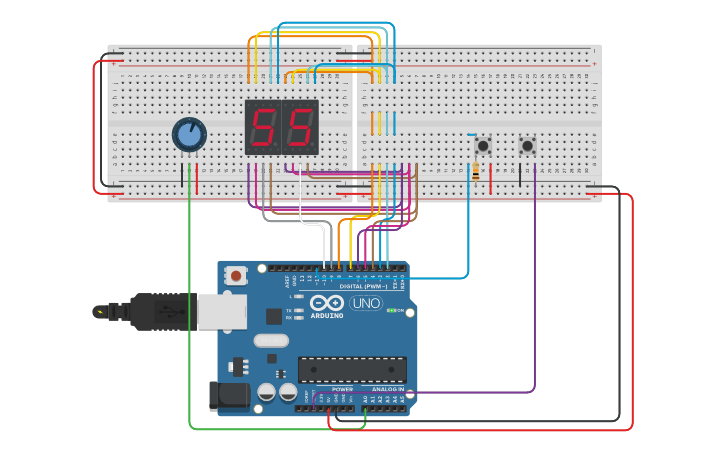 Circuit design Countdown timer (rika rahayu) - Tinkercad