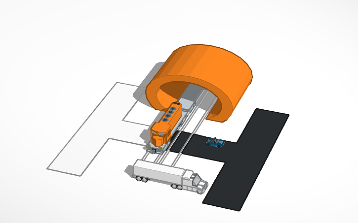 3D design Train crossing model - Tinkercad