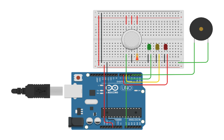 Circuit design GAS Sensor 63700802 | Tinkercad