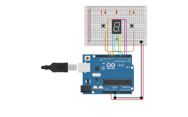 Circuit design Push Button Counter - Tinkercad Circuit design Push Button Counter - Tinkercad
