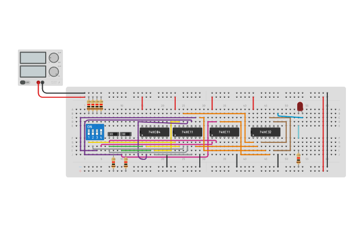 Circuit design 4X1 MULTIPLEXER - Tinkercad