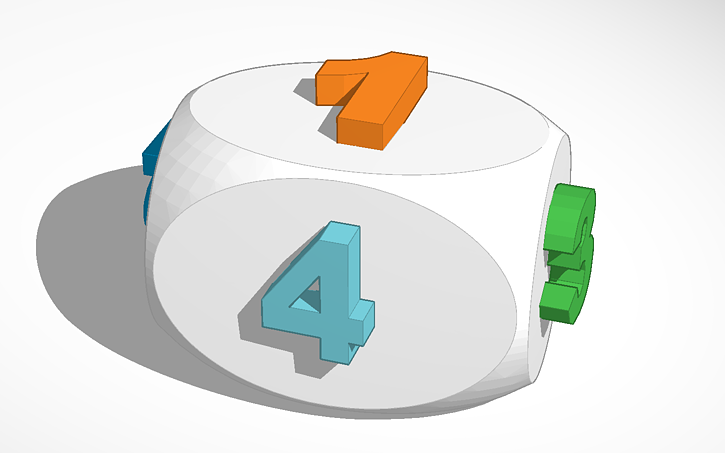 3D design Number Dice | Tinkercad