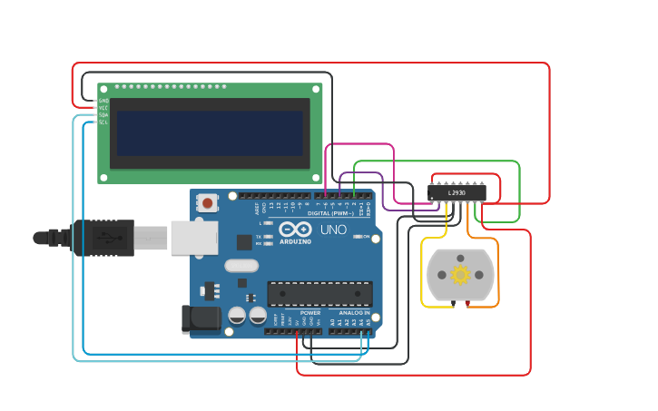 Circuit design motor driver with speed - Tinkercad