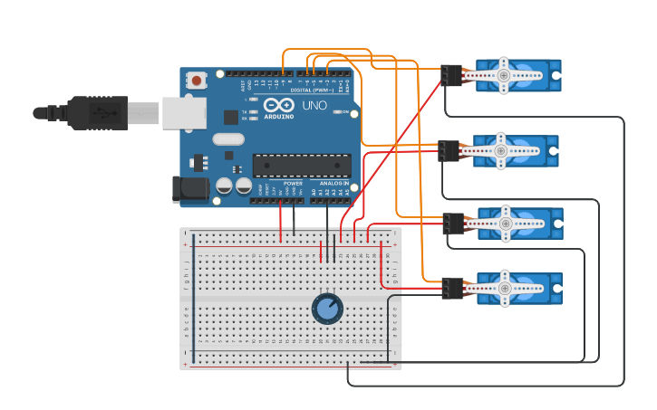 Circuit Design Lab 12 3 Control Servo With Potentiometer Tinkercad