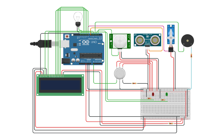 Circuit Design Copy Of Home Automation System With Gas Sensor Tinkercad