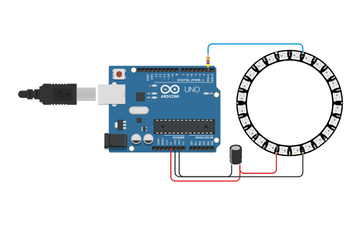 Circuit design 2 Rotating Blue Trails | Tinkercad