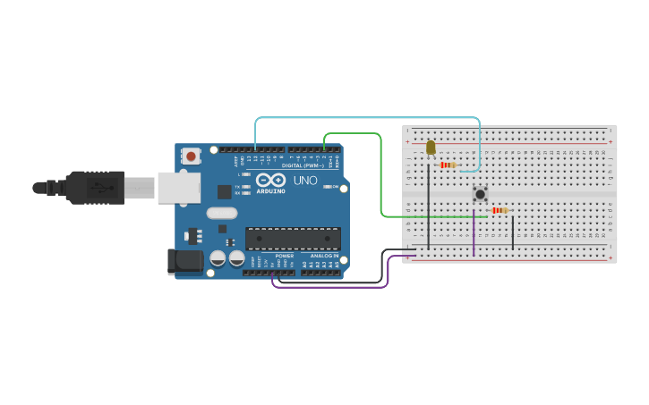 Circuit design Arduino UNO y bloques de programación. - Tinkercad