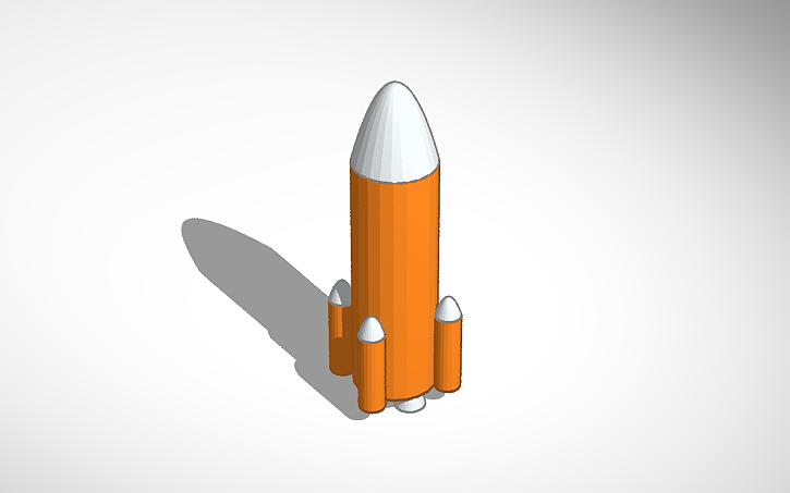 3D design rocketship 3 - Tinkercad