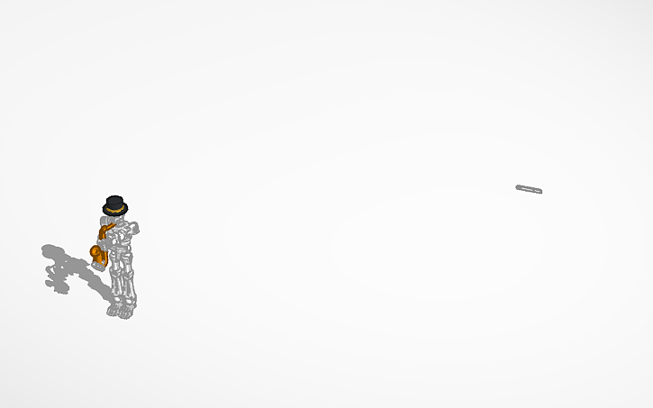 3D design epic sax guy as skeleton - Tinkercad