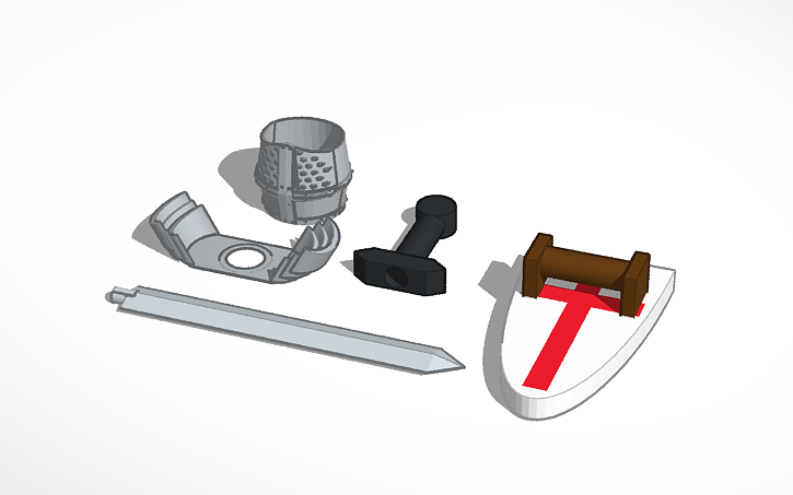 3d Design Crusader Armor Lego Scale Tinkercad