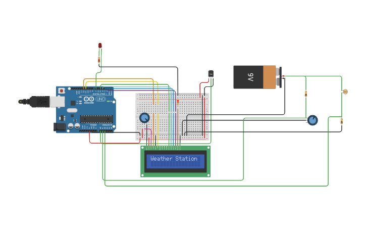 Circuit design Weather Station Project for R3 Class - Tinkercad