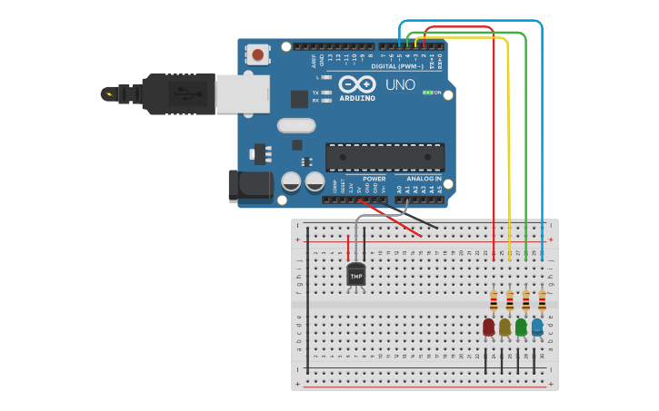 Circuit Design Sensor De Temperatura Tinkercad