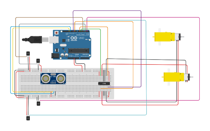 Circuit design sumo robot - Tinkercad