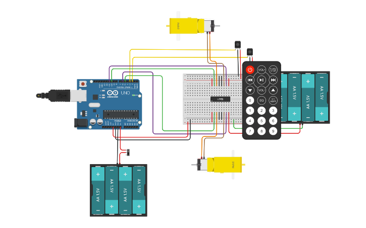 Circuit Design Line Suiver And Obstacle Avoidance Tinkercad