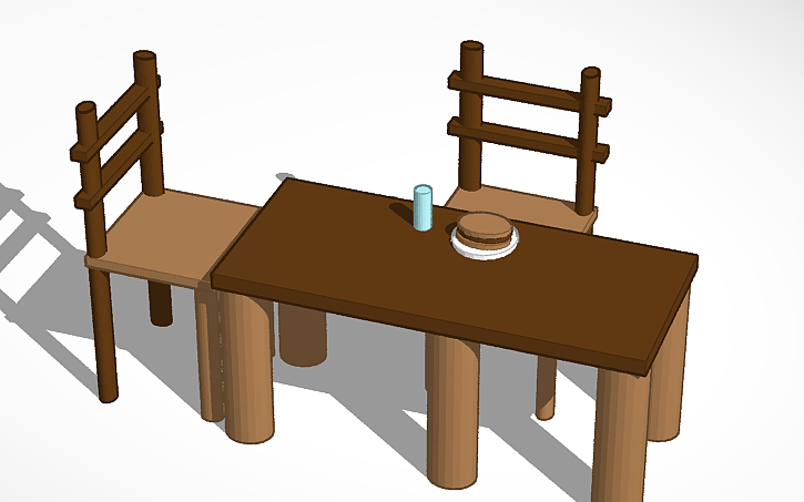 3D design Table and chairs | Tinkercad