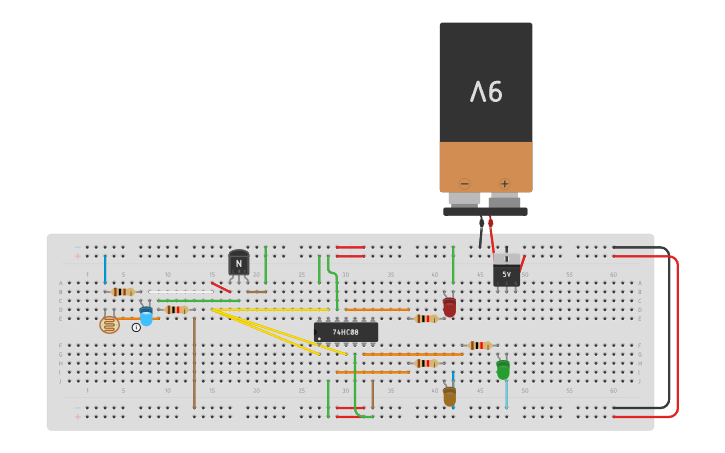 Circuit design circuito sensor de luz - Automatico - Tinkercad Circuit design circuito sensor de luz - Automatico - Tinkercad