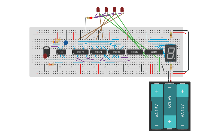 Circuit design even number - Tinkercad