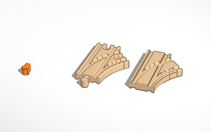 3D design 4'' wooden train track switch - Tinkercad