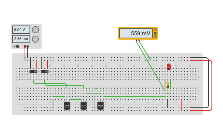 Circuit design NOT Usando PMOS e NMOS | Tinkercad