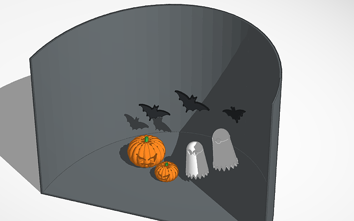 3D design HAPPY HALLOWEEN - Tinkercad