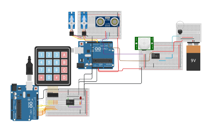 Circuit design Alarma Antirrobo | Tinkercad