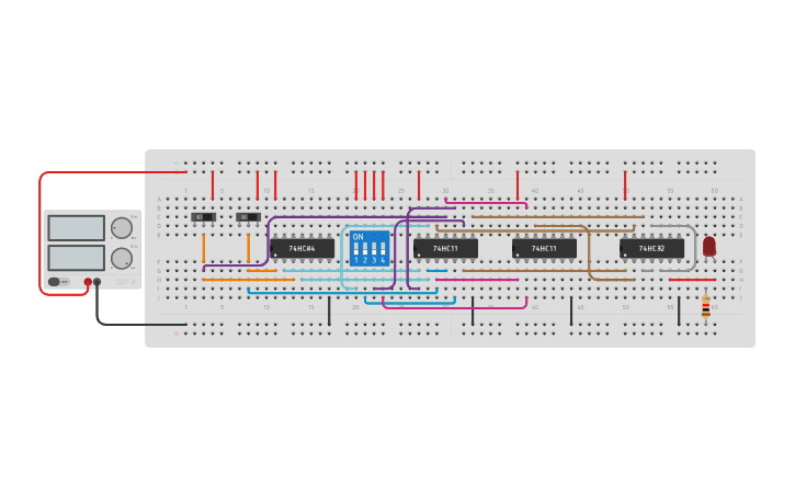 Circuit design 4x1 Multiplexer - Tinkercad