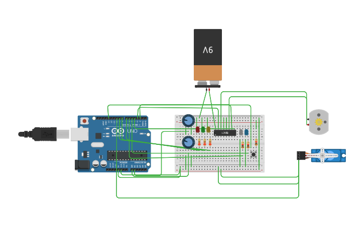 Circuit design variation moteur | Tinkercad