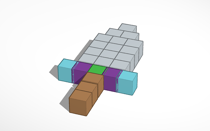 3D design dagger-pixel art - Tinkercad