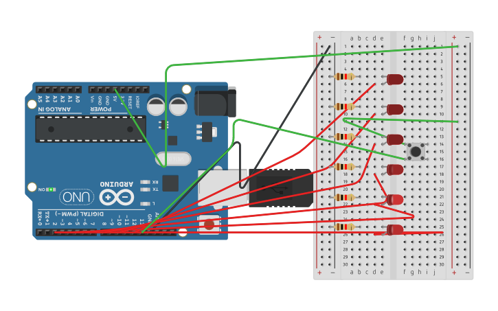 Circuit design High Striker - Tinkercad