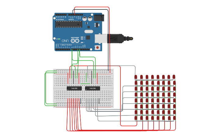 Circuit design Copy of 8x8 LED Matrix | Tinkercad
