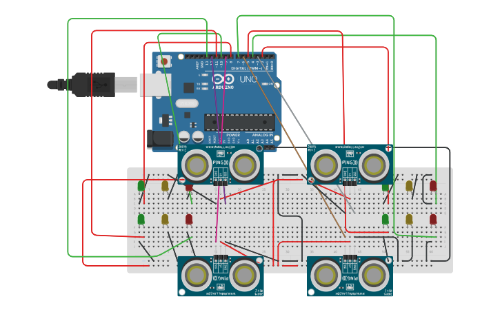 Circuit design Automatic traffic control - Tinkercad