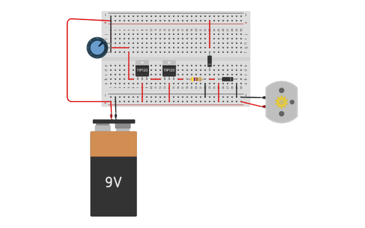 Circuit design DC MOTOR - Tinkercad
