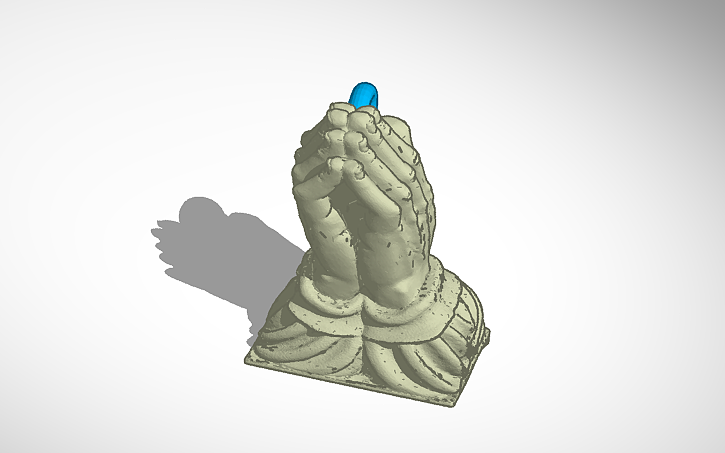 3D design praying hand keyring - Tinkercad