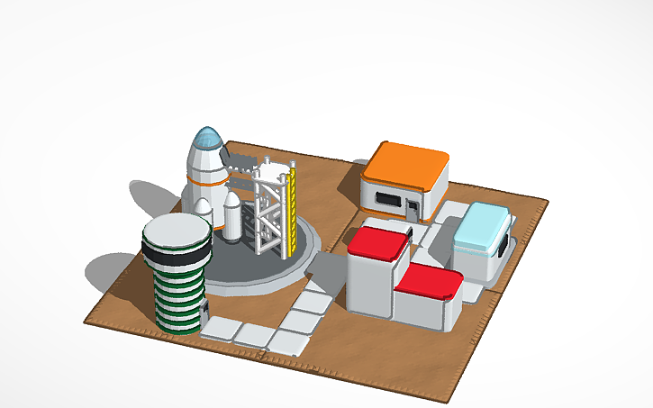 3D design Space Mini Town - Tinkercad