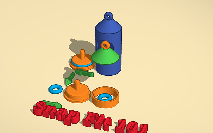 3D design Snap Fit Connector Tutorial - Tinkercad