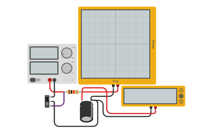 Circuit design Capacitor - Tinkercad