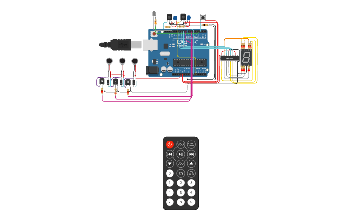 Circuit design laser tag ir working - Tinkercad