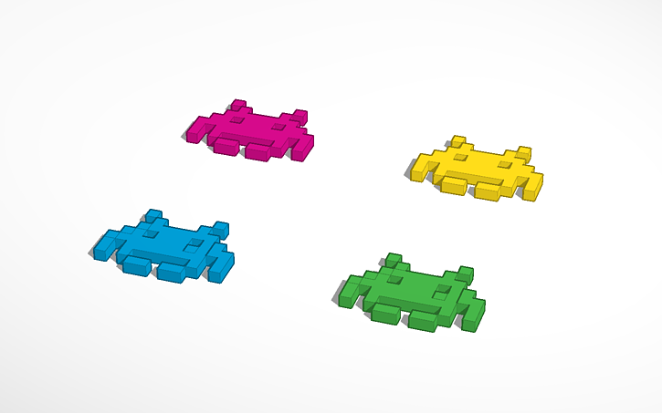 3D design Space Invaders - Tinkercad
